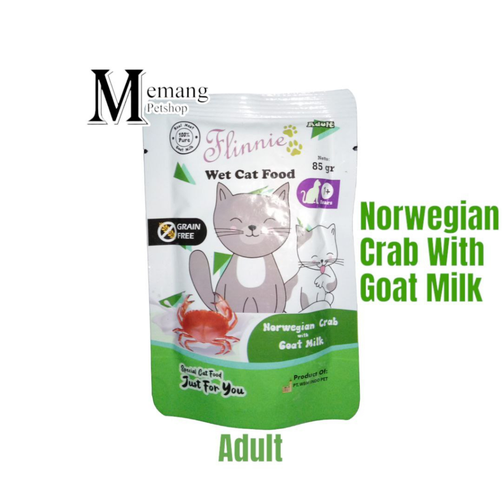 Jual Flinnie Pouch 85 gram Adult Norwegian Crab Goat Milk - Makanan ...
