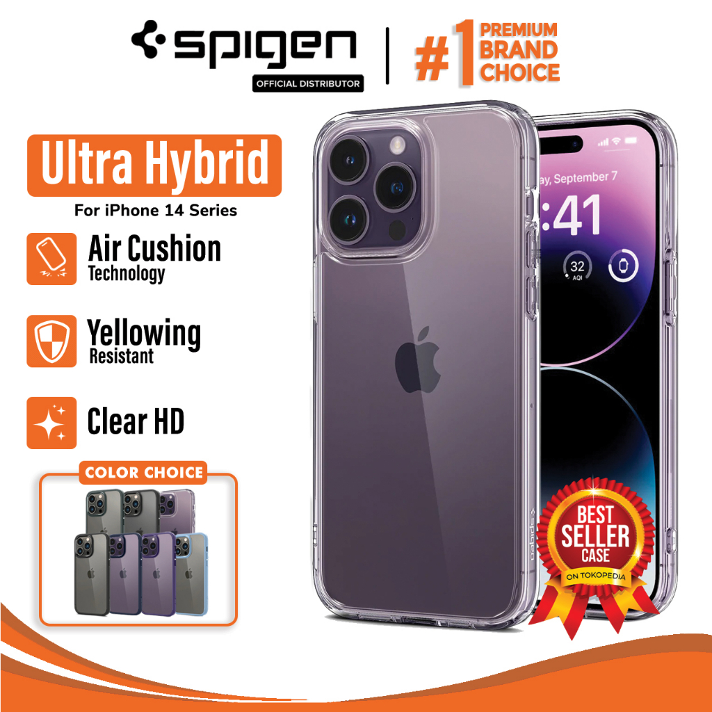 Jual Case iPhone 14 Pro Max Plus Spigen Ultra Hybrid Slim Clear HD ...