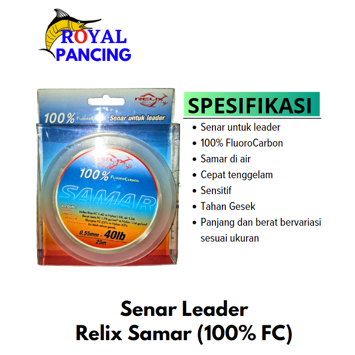 Jual Senar Leader Relix SAMAR Fluorocarbon | Shopee Indonesia