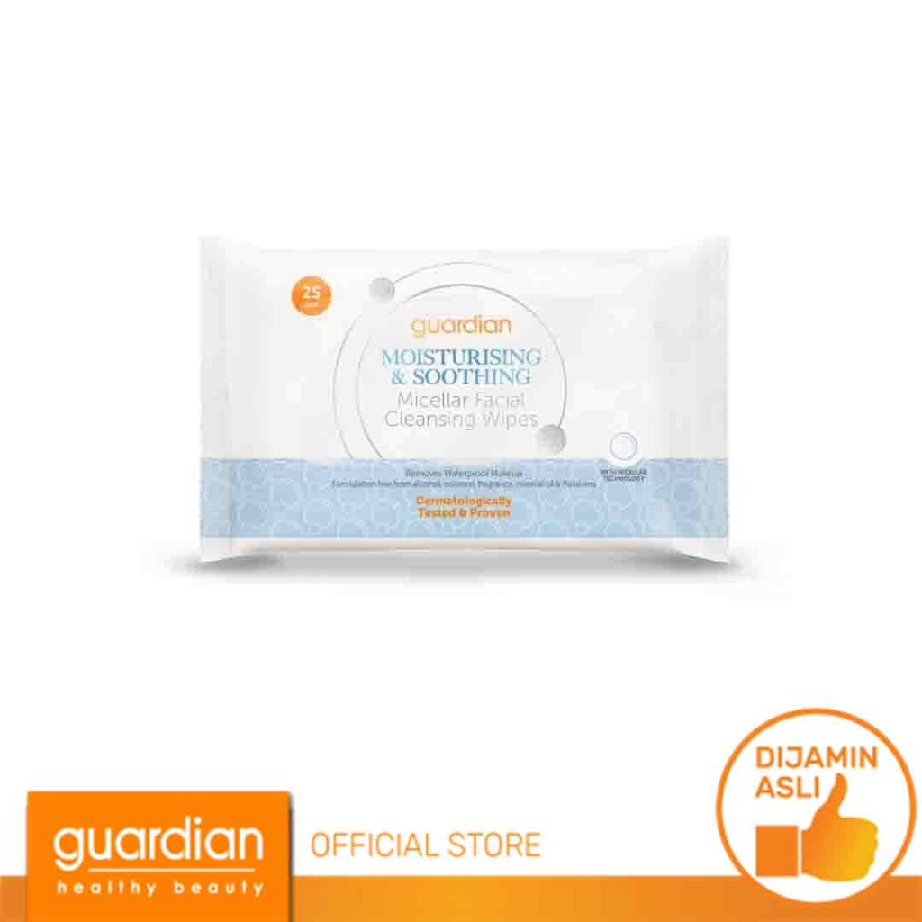 Jual GUARDIAN Moisturising & Soothing Micellar Facial Cleansing Wipes ...