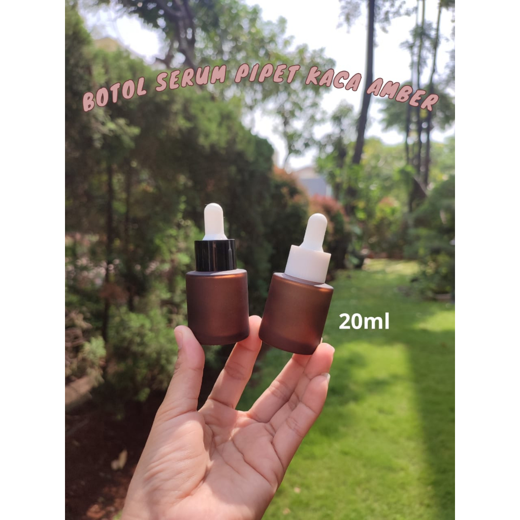 Jual Botol Kaca Coklat Serum Tetes Pipet Kaca Amber 20ml Skincare Botol ...