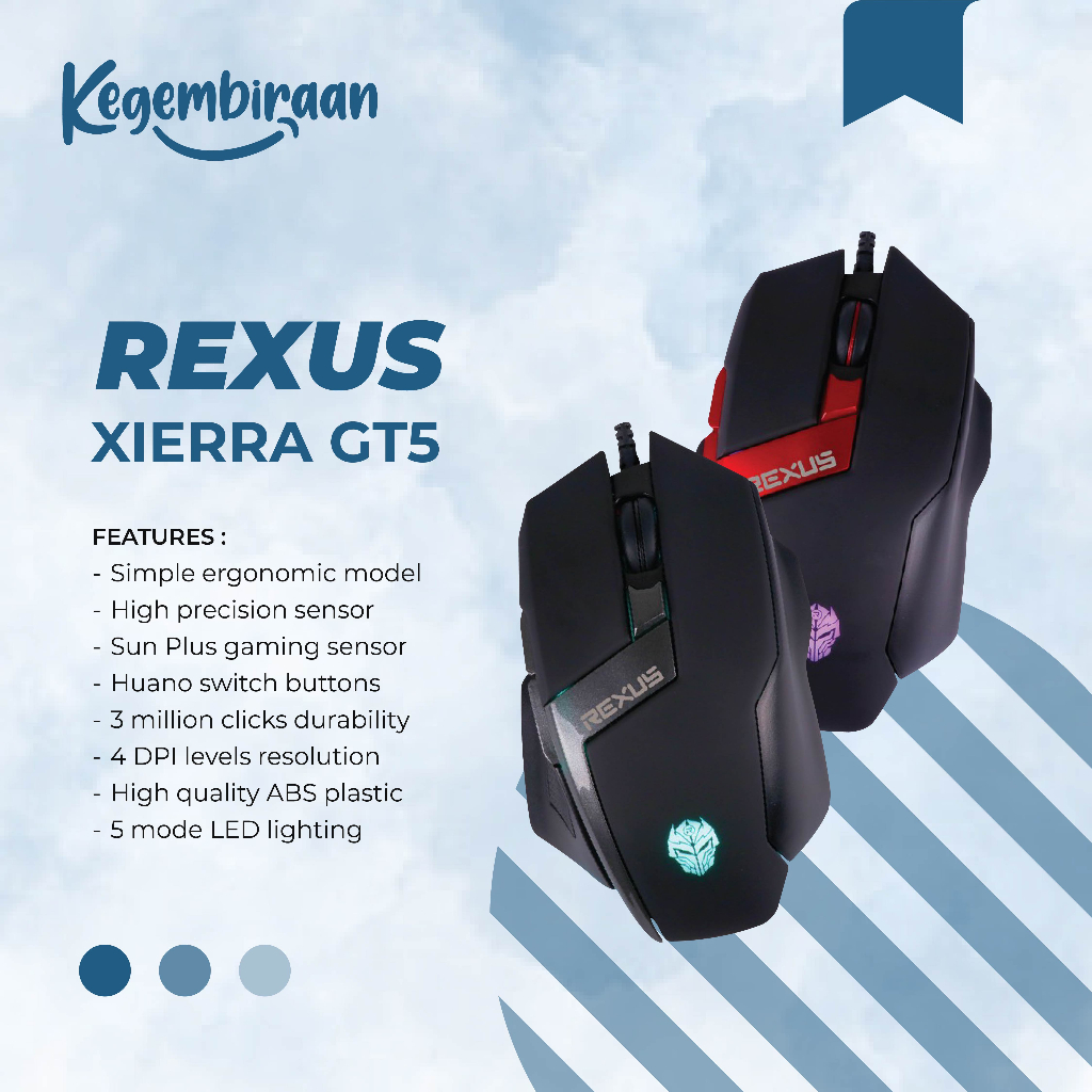 Jual Rexus Mouse Gaming Xierra GT5 Hitam - Mouse Gaming RGB | Shopee ...
