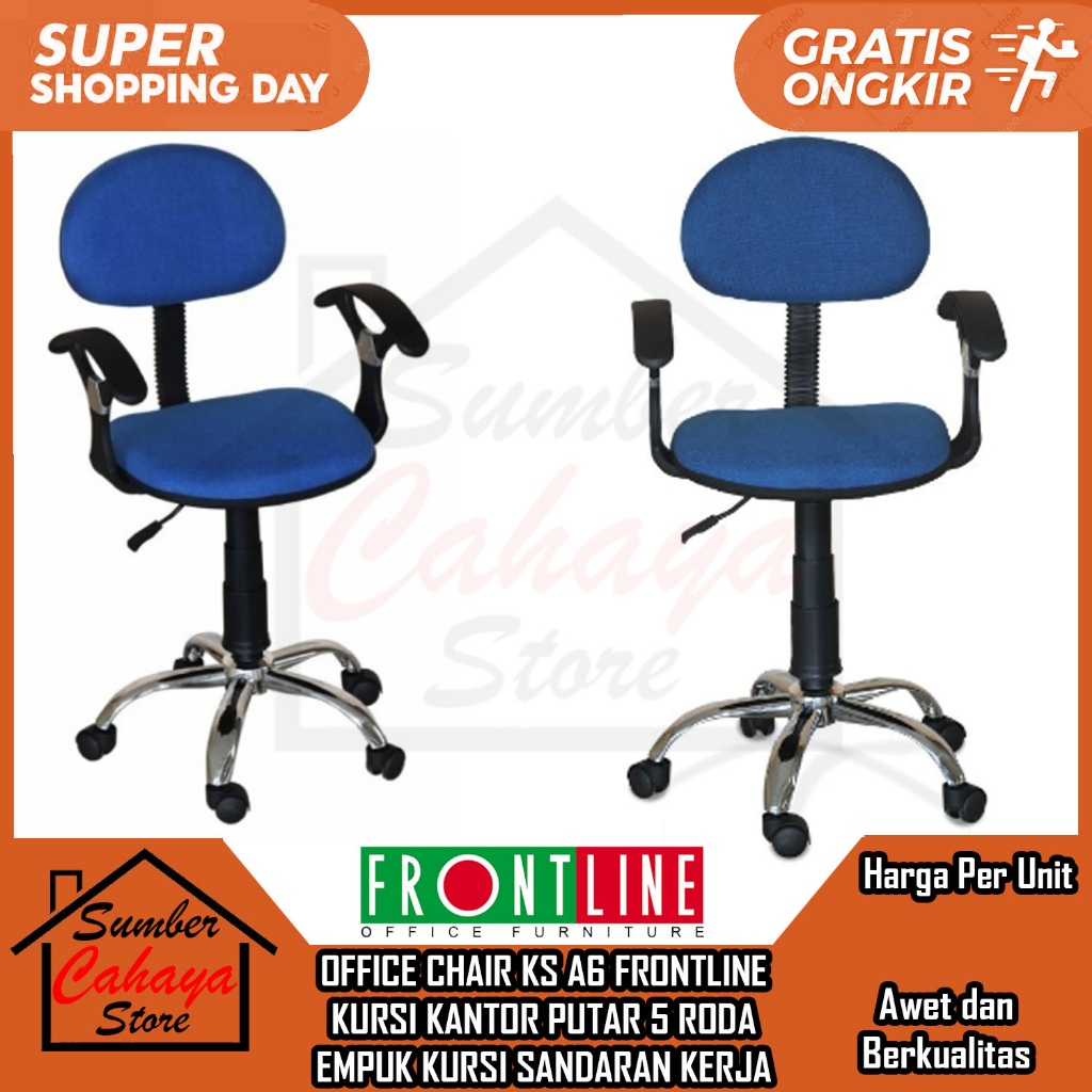 Jual [Instan] OFFICE CHAIR KS A6 FRONTLINE KURSI KANTOR PUTAR 5 RODA ...