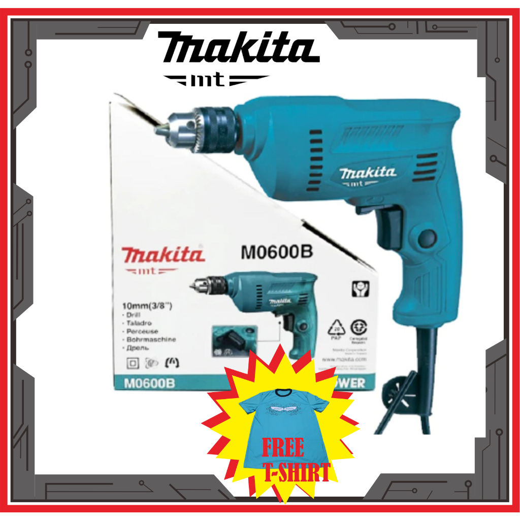 Jual MAKITA M0600B Mesin Bor Listrik 10mm Tangan Kayu Besi Electric Drill Reversible Bolak Balik ...
