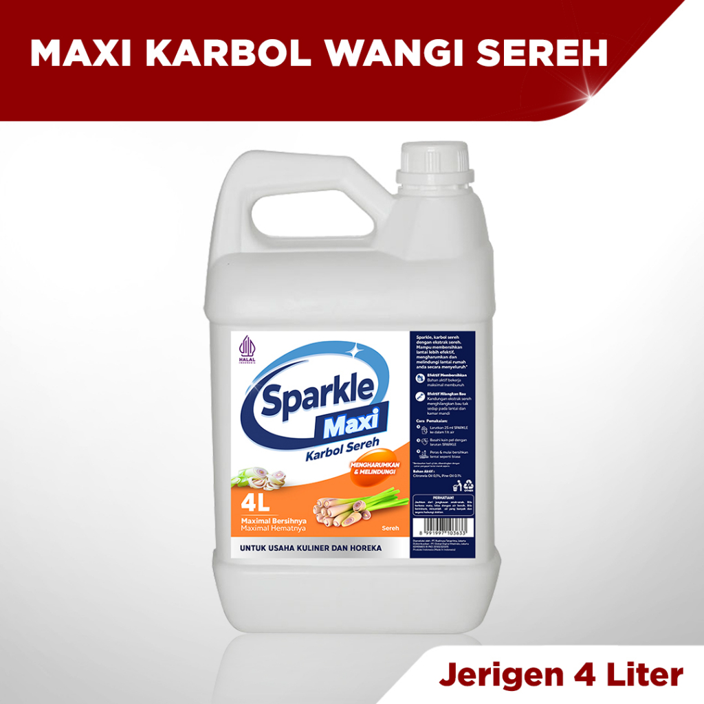 Jual Sparkle MAXI Karbol Sereh Jerigen 4 L | Shopee Indonesia