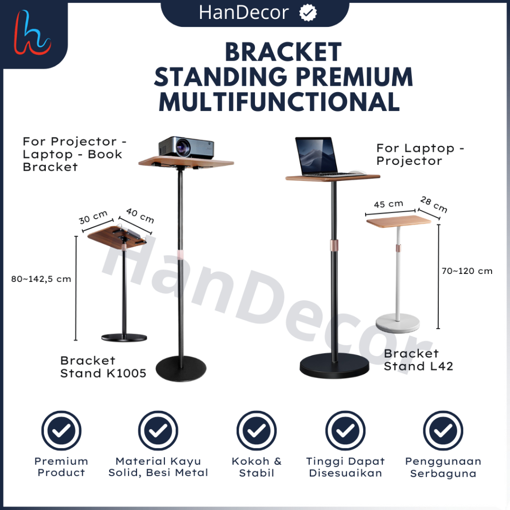 Jual Standing Laptop Kayu 70-120cm | Meja Laptop Standing Portable ...