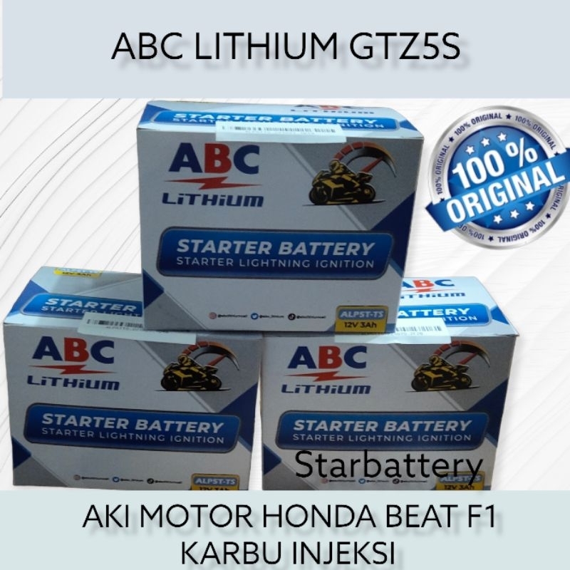 Jual Aki Motor Lithium Honda Beat F1 Karbu Injeksi GTZ5S Lithium ABC Battery ALP5T-TS | Shopee ...
