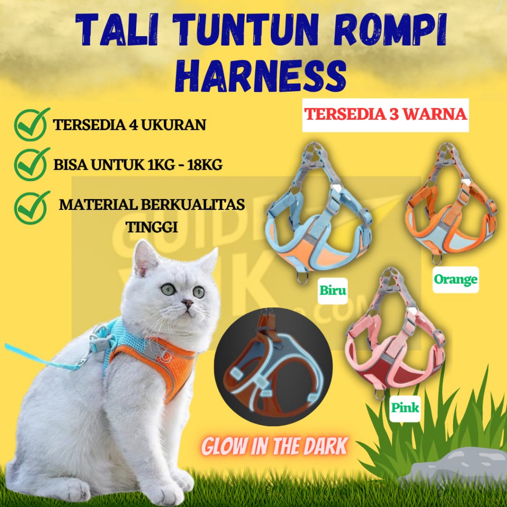 Jual TALI KUCING HARNESS ANJING KUCING TALI TUNTUN KUCING TALI KUCING ...