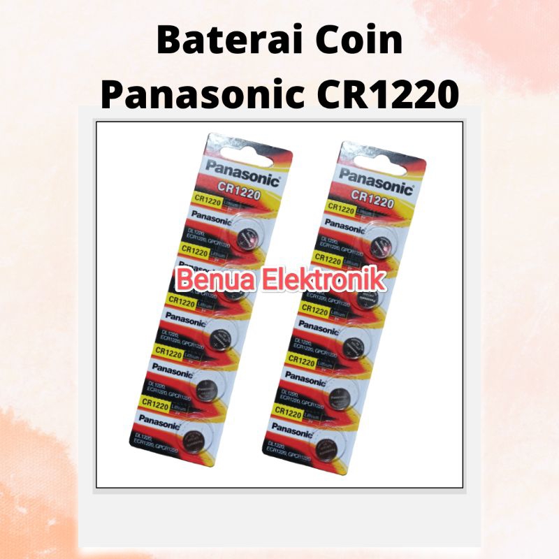 Jual Promo Battery Panasonic CR 1220 3V Lithium Batu Baterai Coin Koin Kancing Panasonik CR1220 ...