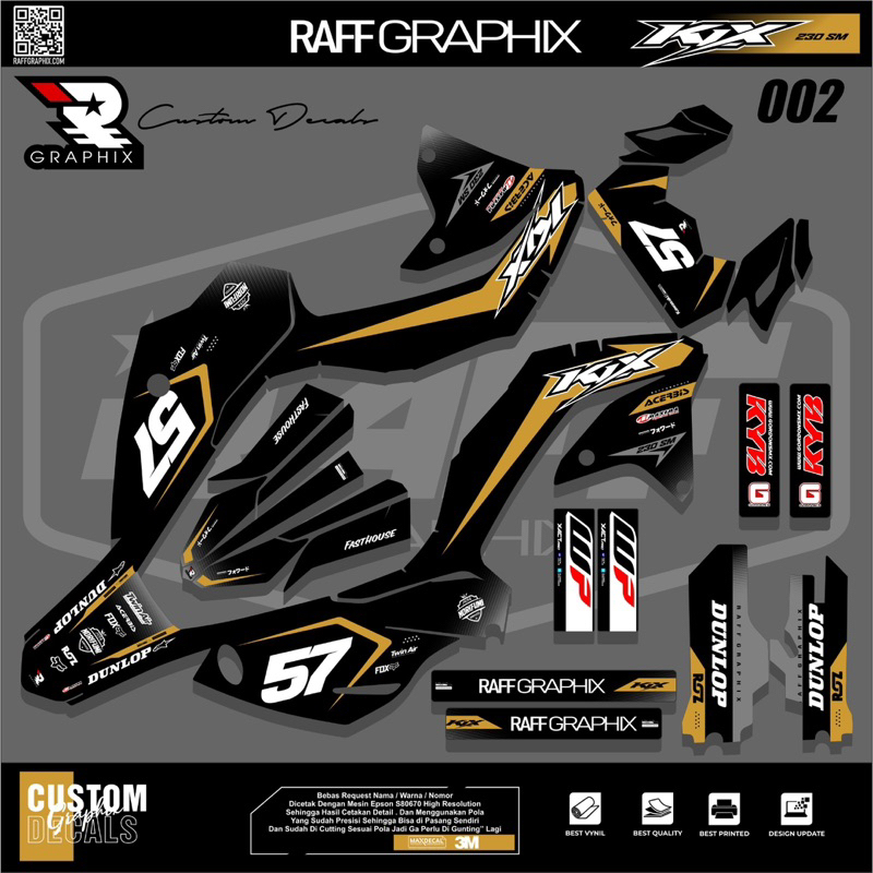 Jual Decal sticker klx 230 sm/ decal klx 230 sm / sticker decal klx ...