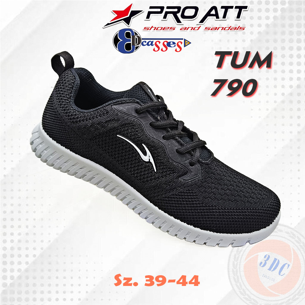 Jual Pro ATT TUM 790 - Sepatu Sekolah Hitam Putih Knitting/ Sneaker/ Olahraga Pria Dewasa ...