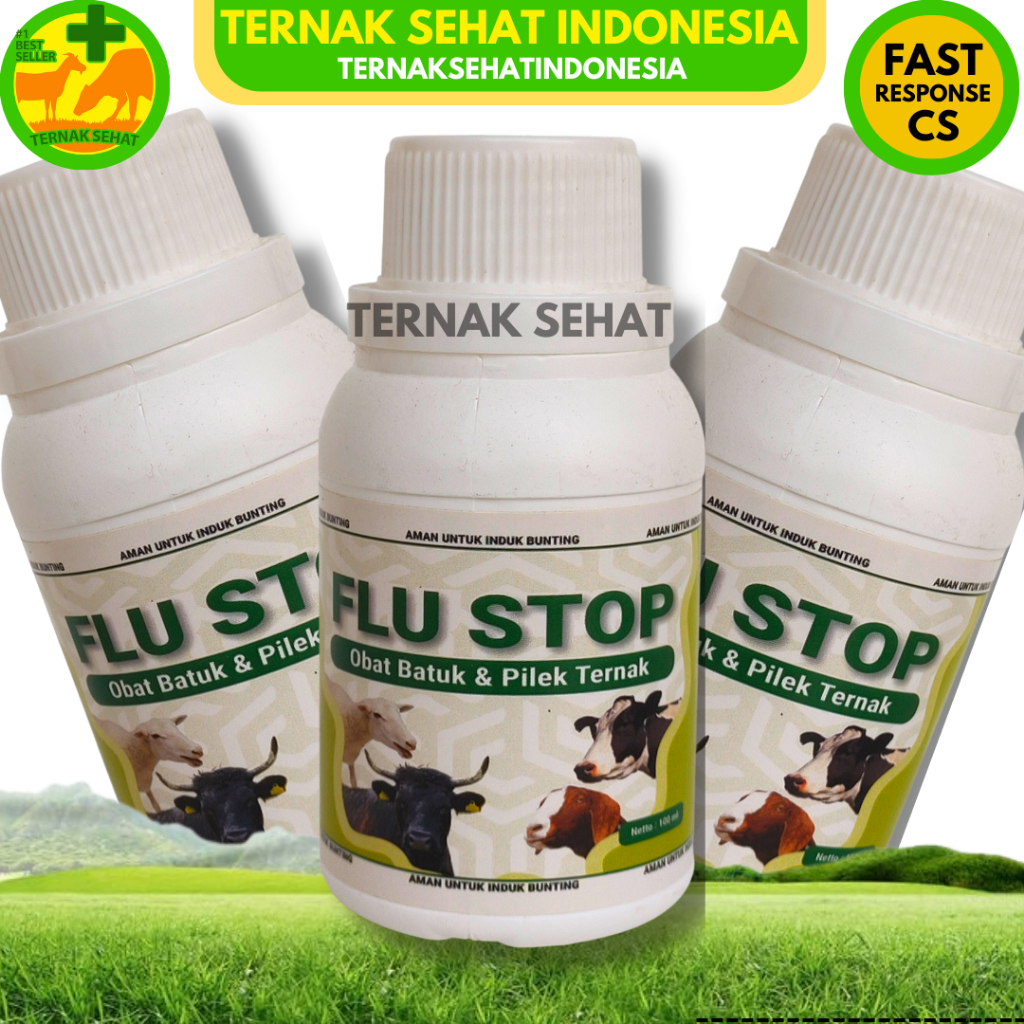 Jual FLU STOP 100ml - Obat Flu Batuk Pilek Pneumonia Untuk Ternak Sapi ...