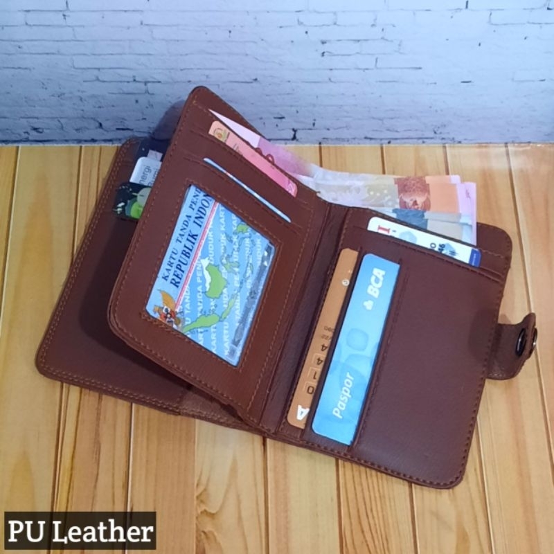 Jual Dompet Kulit Sintetis Pria Model Kancing FA 019 Dompet 3/4 ...