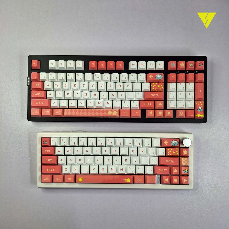 Jual Vortex Series Stary Fluffy PBT Dye-subs Keycaps 144 Set Cherry ...