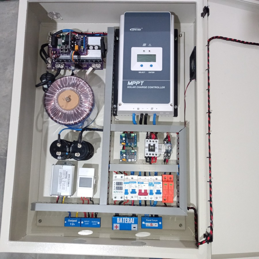 Jual box panel plts 2000w 2200w epever 60A otomatis solar panel surya ...