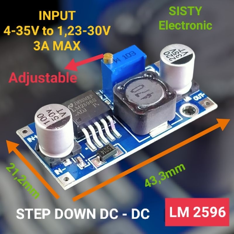 Jual Kit Modul Step Down LM 2596 DC ke DC 3A | Shopee Indonesia
