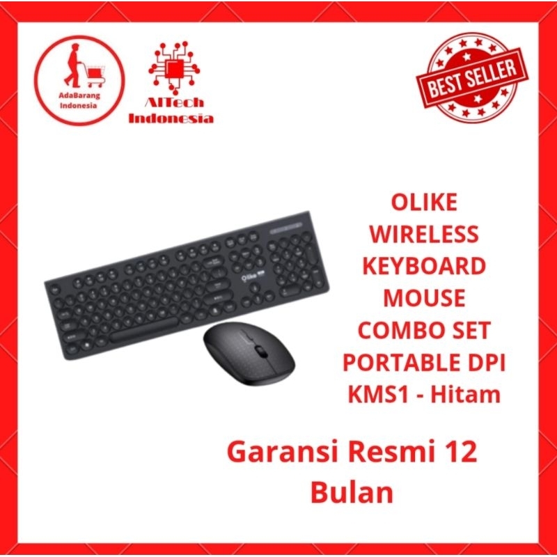 Jual OLIKE WIRELESS KEYBOARD MOUSE COMBO SET PORTABLE DPI KMS1 - Hitam | Shopee Indonesia