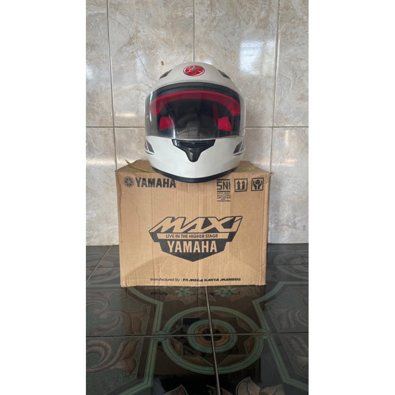 Jual Helm yamaha fullface cargloss helmet warna white | Shopee Indonesia