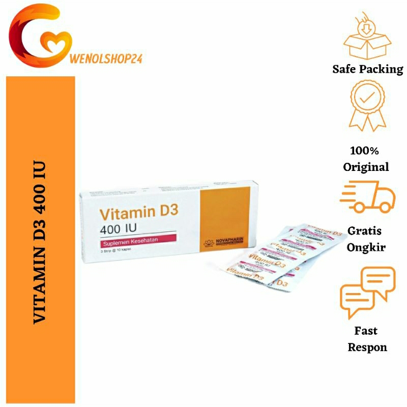 Jual Vitamin D3 400 iu 30's Tablet Nova (Exp 02 2024) | Shopee Indonesia