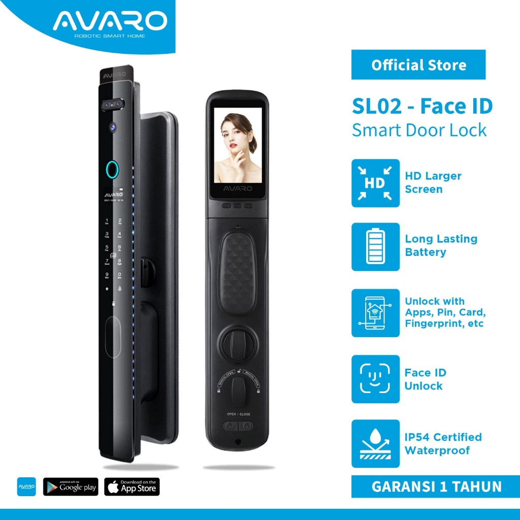 Jual AVARO SL02 Face ID Smart Door Lock Kunci Pintu Digital Smart Lock | Shopee Indonesia