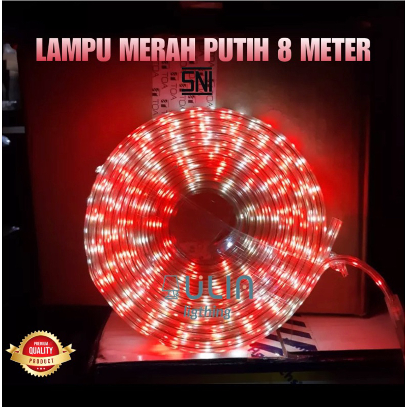 Jual Lampu Led Selang Merah Putih 8m 10m Paket Agustus Promo Merdeka