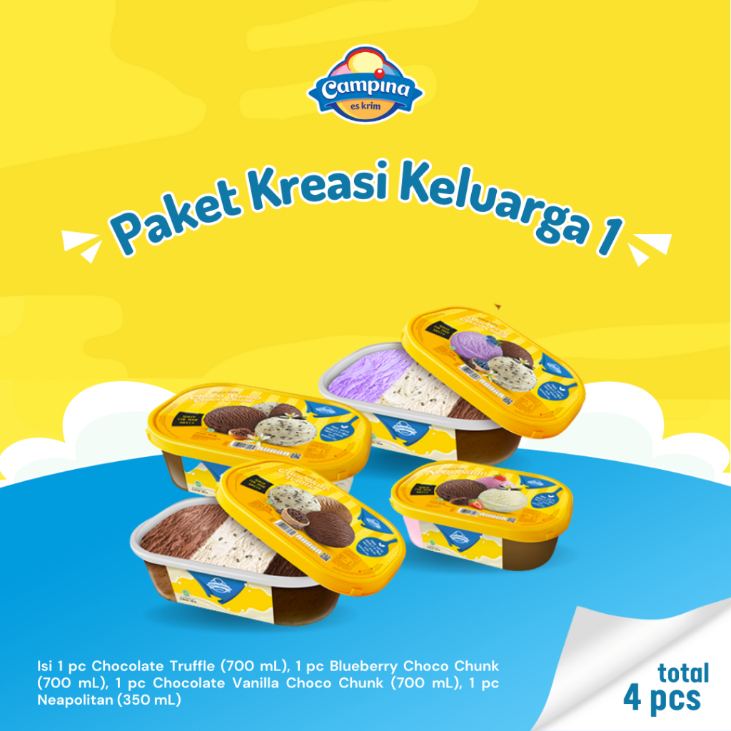 Jual PAKET ICE CREAM CAMPINA KREASI KELUARGA 1 - ES KRIM | Shopee Indonesia