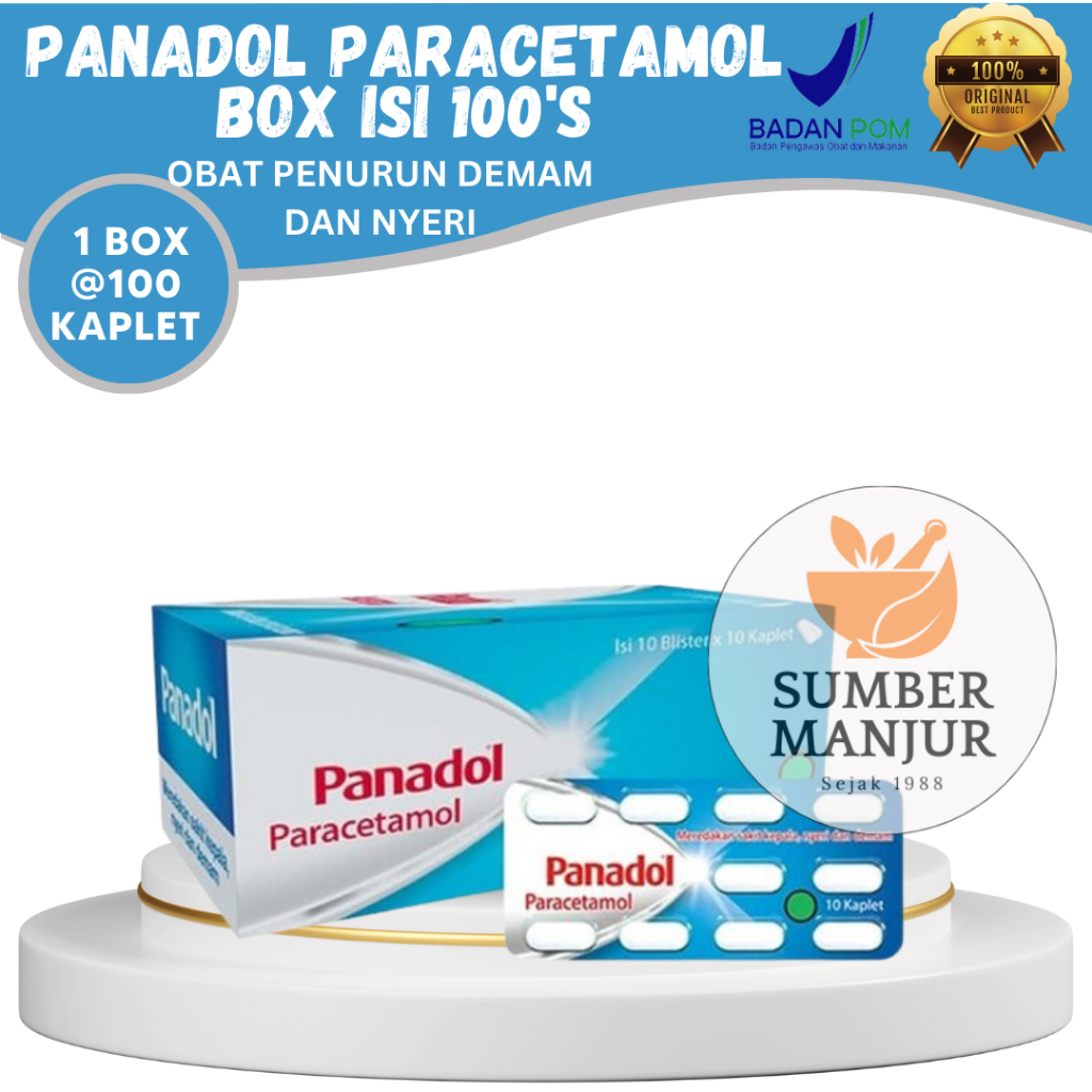 Jual PANADOL PARACETAMOL BOX BIRU ISI 100S - OBAT PENURUN DEMAN DAN ...