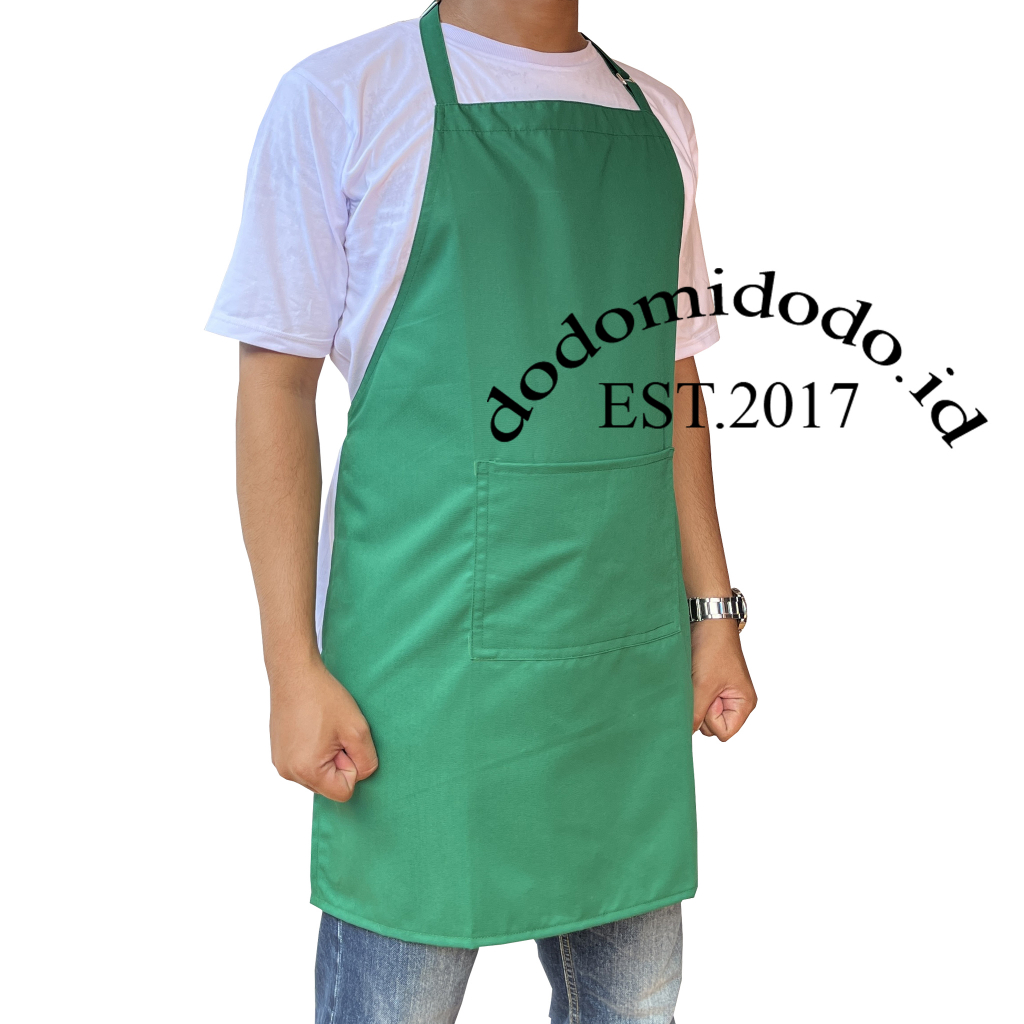 Jual Apron Celemek Masak Full Size Apron / Celemek Masak Polos Hitam ...