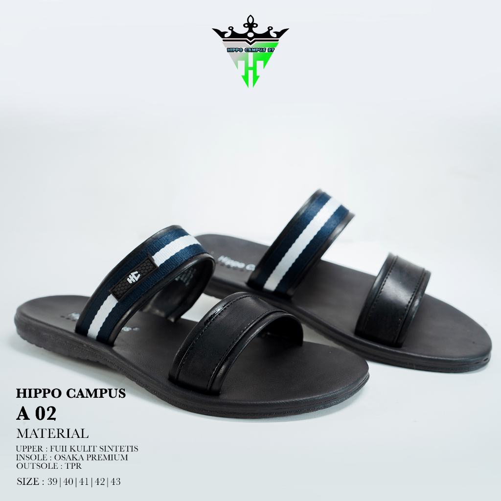 Jual Hippo campus Sandal Pria Ban Dua Selempang Distro Original ...