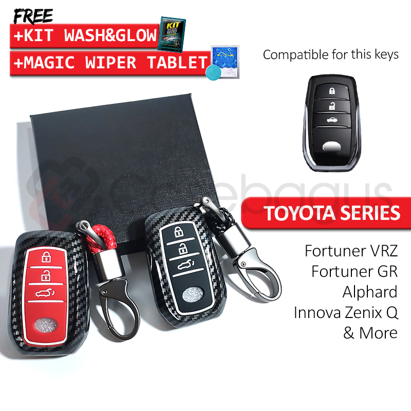Jual Toyota Fortuner VRZ 2016 2017 - 2in1 Carbon Case Kunci Mobil Key ...
