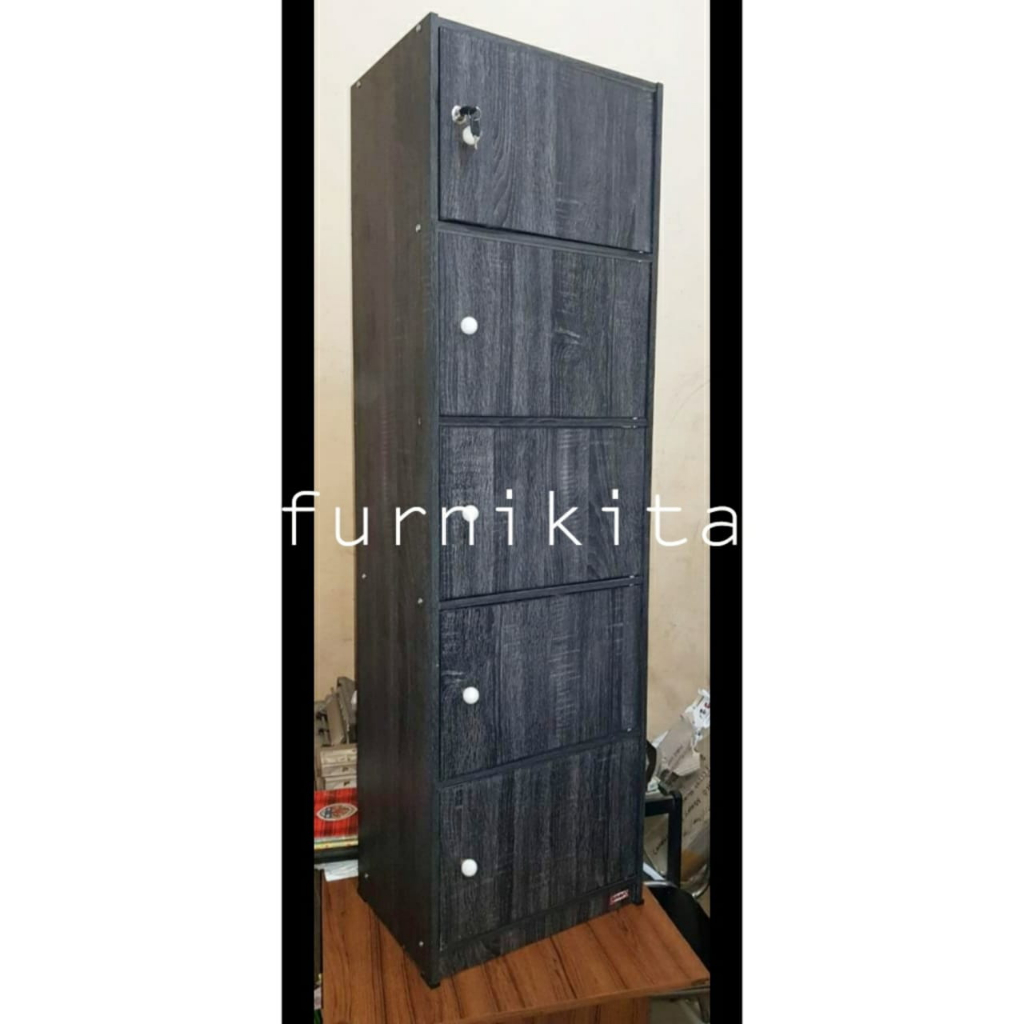 Jual JTR - LEMARI KABINET BUKU SERBAGUNA SUSUN 5 FULL KUNCI KAYU RAK ...
