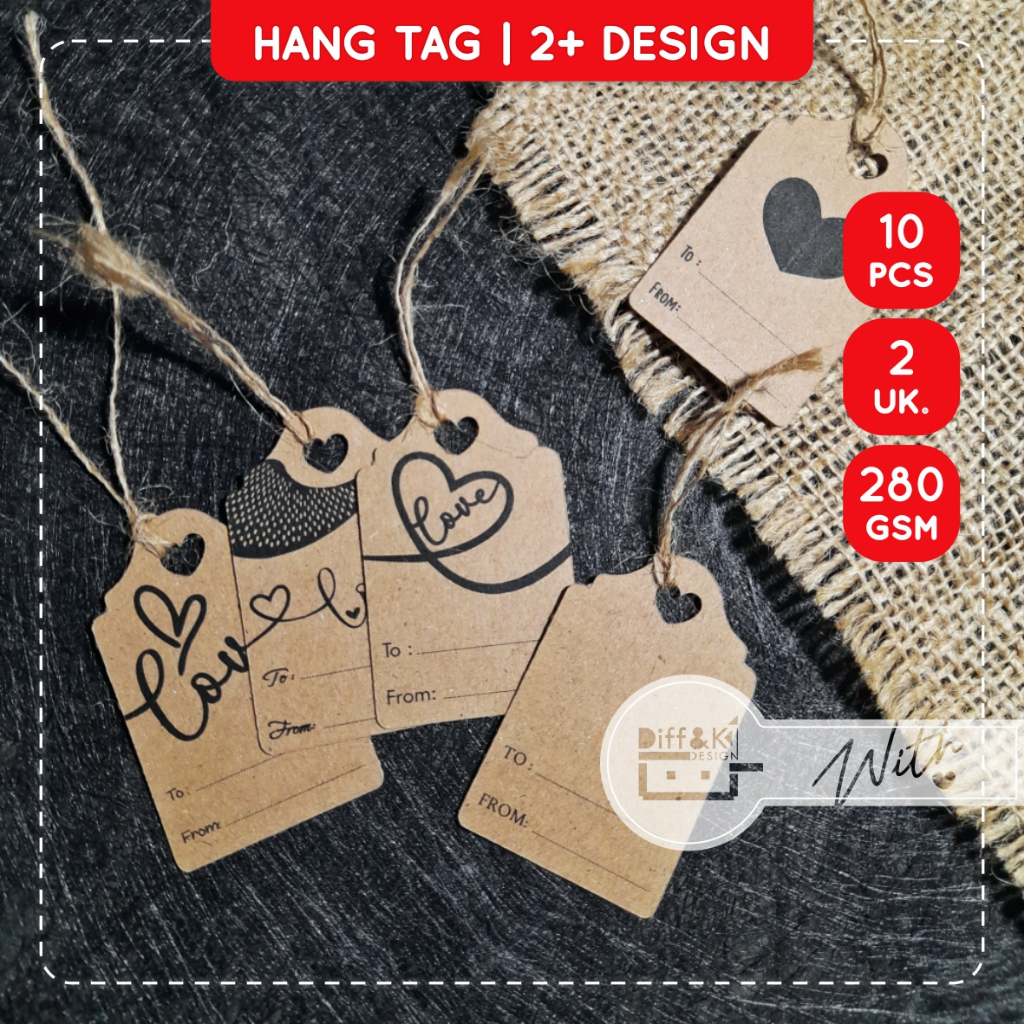 Jual Label Gift Hang Tag Love Heart Hati Polos Kraft Rustic Vintage ...
