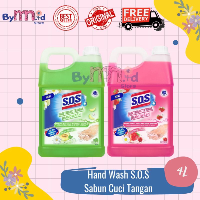 Jual PROMO SOS SABUN CUCI TANGAN 4L | Hand Wash SOS 4 Liter / Hand Soap ...