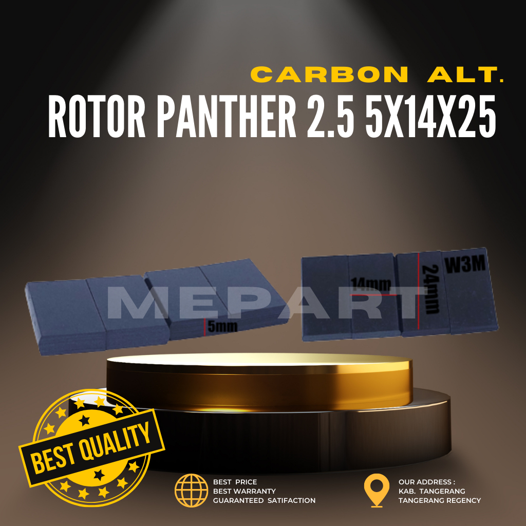 Jual CARBON ARANG ROTOR PANTHER 2.5 5x14x25 (1set = 4pcs) | Shopee ...
