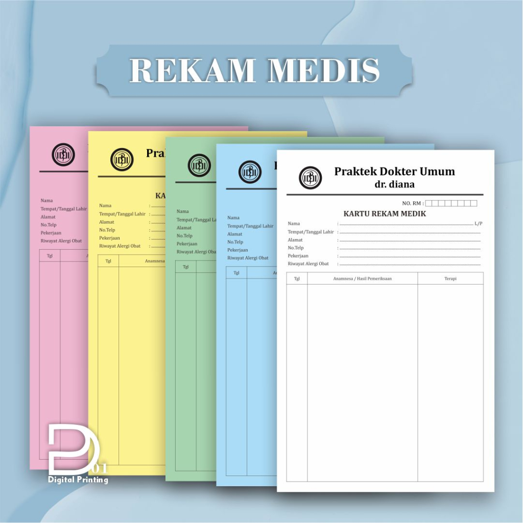 Jual Custom Kartu Rekam Medis, Cetak Medical Record Card / Kartu ... Jual Custom Kartu Rekam Medis, Cetak Medical Record Card / Kartu ...