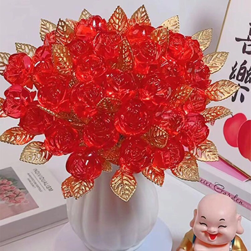 Jual ROSE AKRILIK [ BESAR ] Bunga artificial mawar buket Diy handmade ...