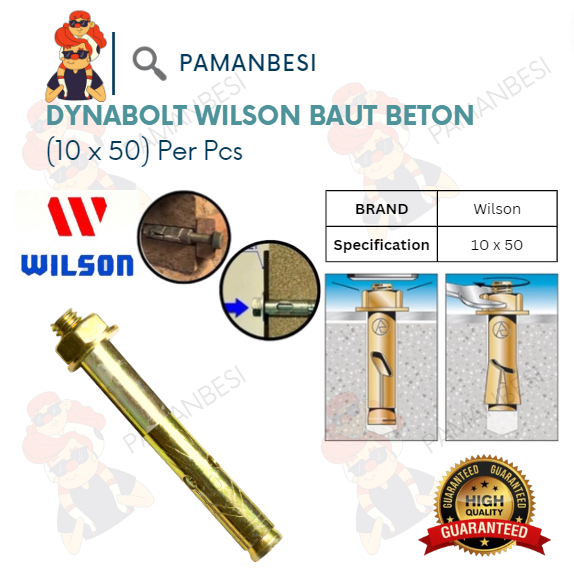 Jual WILSON DYNA BOLT / BAUT BETON / DYNABOLT / RAMSET 10 x 50(per pcs ...