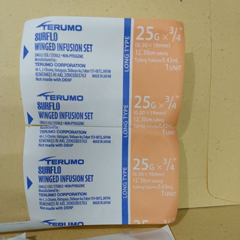 Jual Wing Needle terumo / infusion set ( eceran) no 23G dan 25G ...