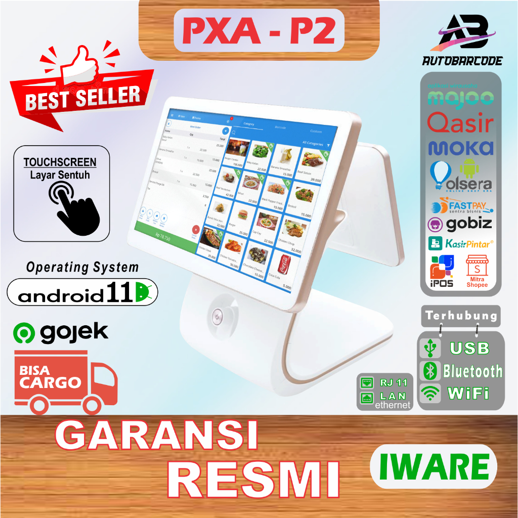 Jual Mesin Kasir Android 11 IWARE PXA P2 4/64GB Dual Display Monitor Pos Resto Restoran ...