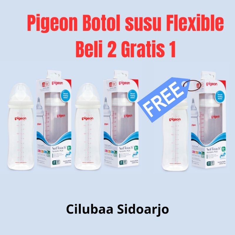Jual Pigeon Botol Susu Wide Neck Pp Clear Beli 2 Gratis 1 | Ukuran 330ml dan 150ml Isi 3 ...