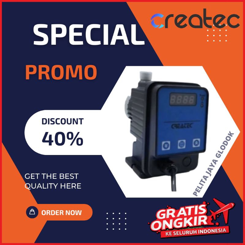 Jual Dosing Pump Createc E0704 7 bar 4L/jam 220v/1phase/50hz 6x4mm | Shopee Indonesia