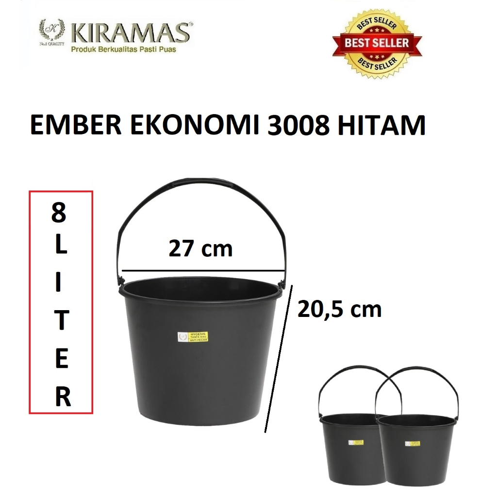 Jual Kiramas Ember Ekonomi 8 Liter - 3008 Hitam | Shopee Indonesia