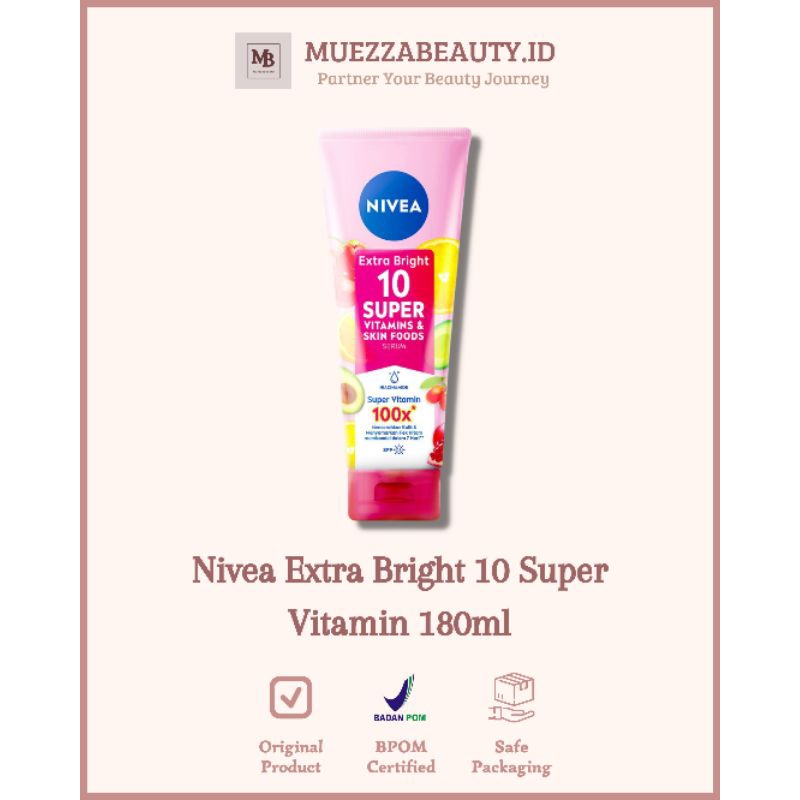 Jual Nivea Extra Bright 10 Super Vitamin 180ml | Shopee Indonesia