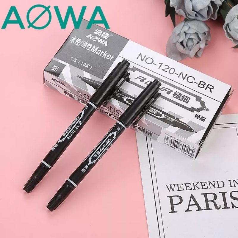 Jual Spidol Permanent Dual Tip 2 in 1 Pulpen Marker Dua Fungsi | Shopee ...