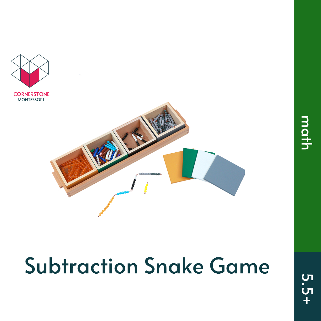 Jual Cornerstone Montessori Subtraction Snake Game - Montessori Math ...