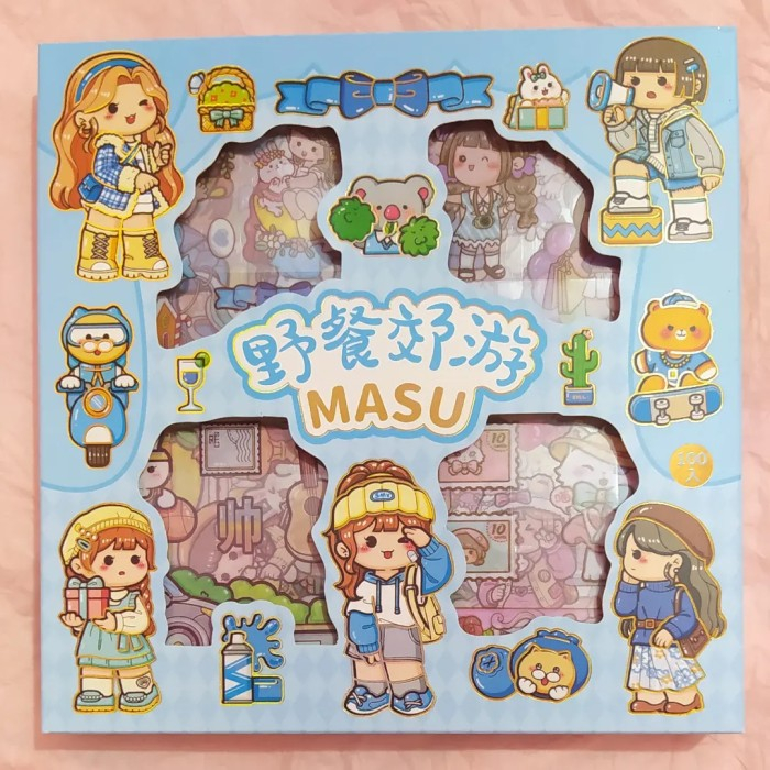 Jual Sticker MASU Sticker Box Aesthetic Karakter Cewek Korea Waterproof ...