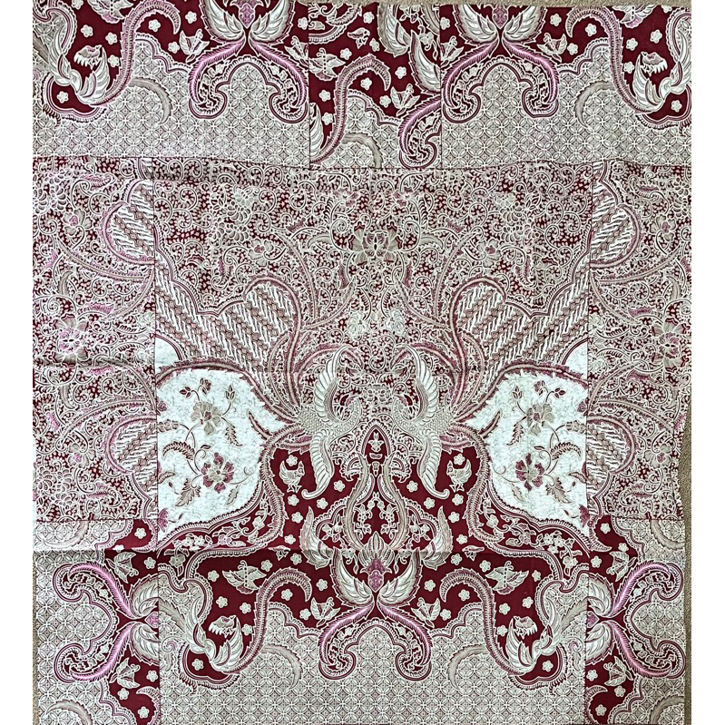 Jual Kain Batik MERAH MAROON MERAH CABE POLA KEMEJA Handprint | Shopee ...