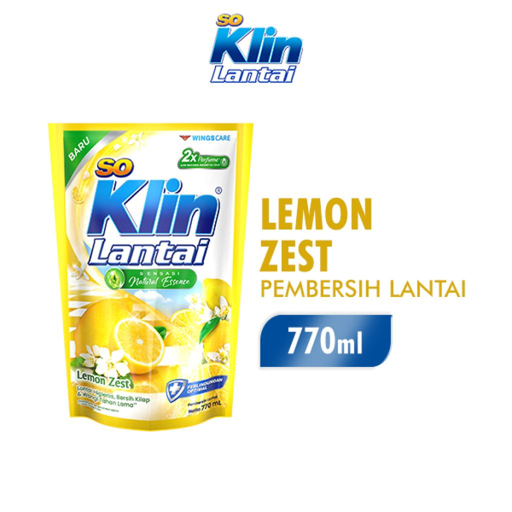 Jual Soklin Pembersih Lantai Kuning Lemon Zest Pouch 770 ml | Shopee ...