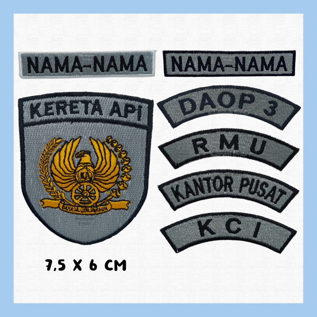 Jual Bordir Logo Kereta Api / Lokasi RMU / custom DAOP 3 / Kantor Pusat / KCI — Patch Badge Bet ...
