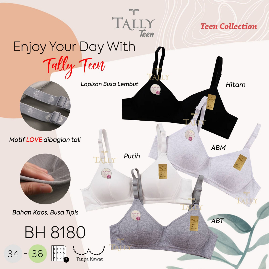 Jual BH 8180 TALLY - TALLY BRA BH 8180 | TANPA KAWAT | BUSA TIPIS | CUP ...